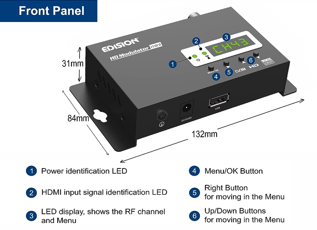Modulador Digital Edision Mini - HDMI FULL HD